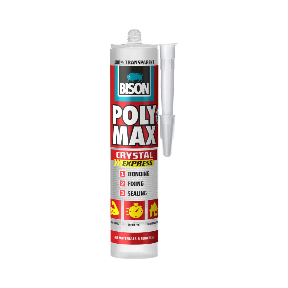 Bison Poly Max Crystal Express Montāžas līme, hermētiķis | Buvserviss.lv